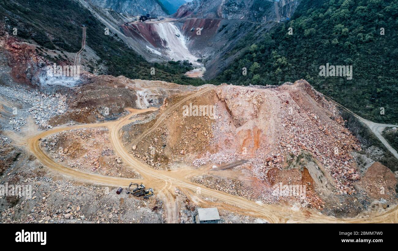 aerial view of construction material factory Stock Photo - Alamy