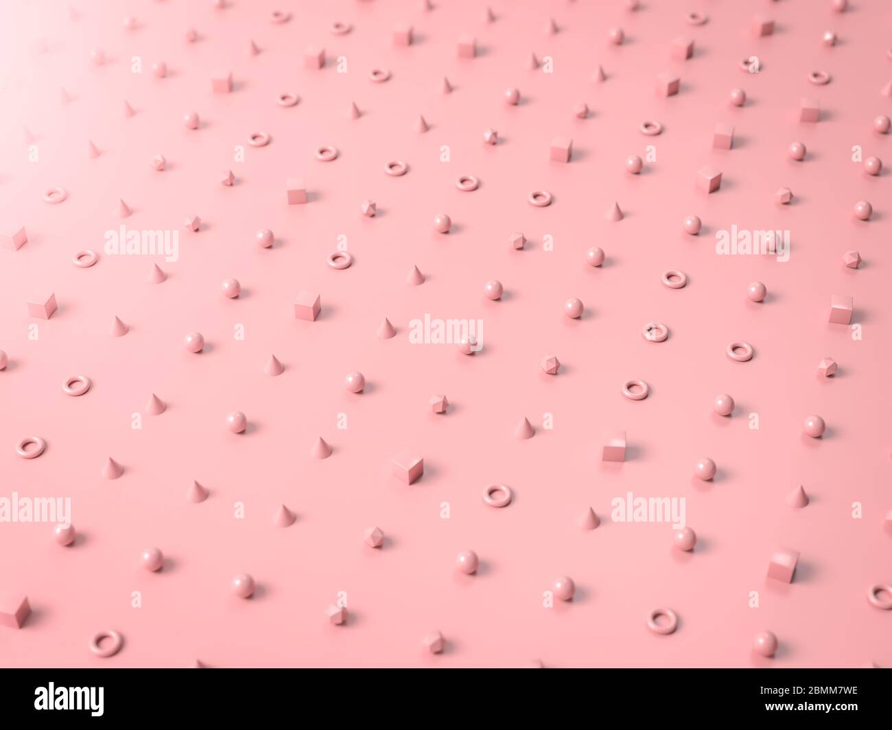 Pattern made with pink geometry shapes and forms on paper background ...