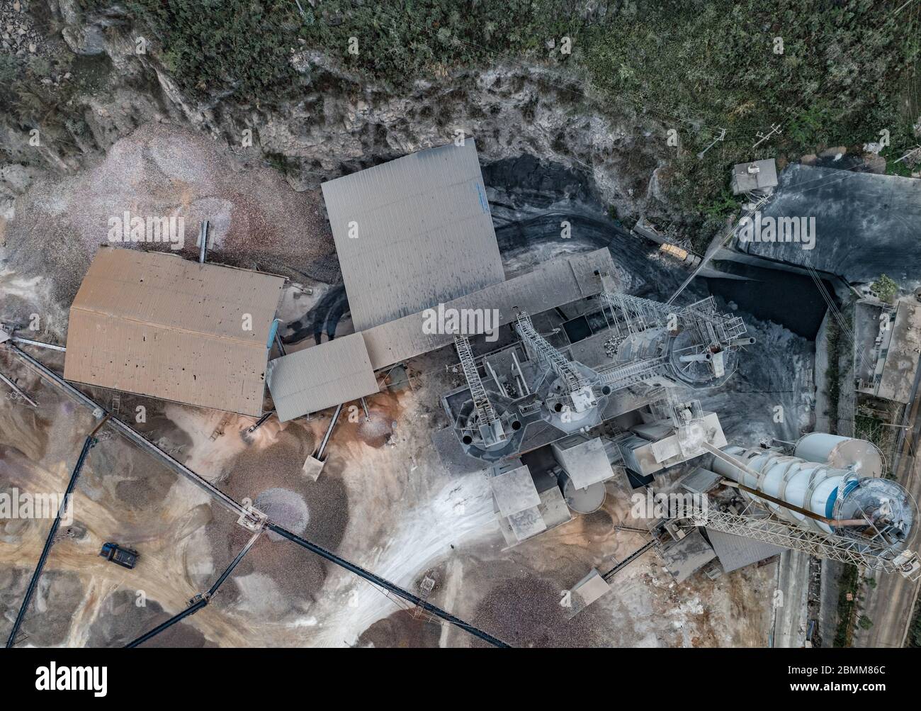 aerial view of construction material factory Stock Photo - Alamy