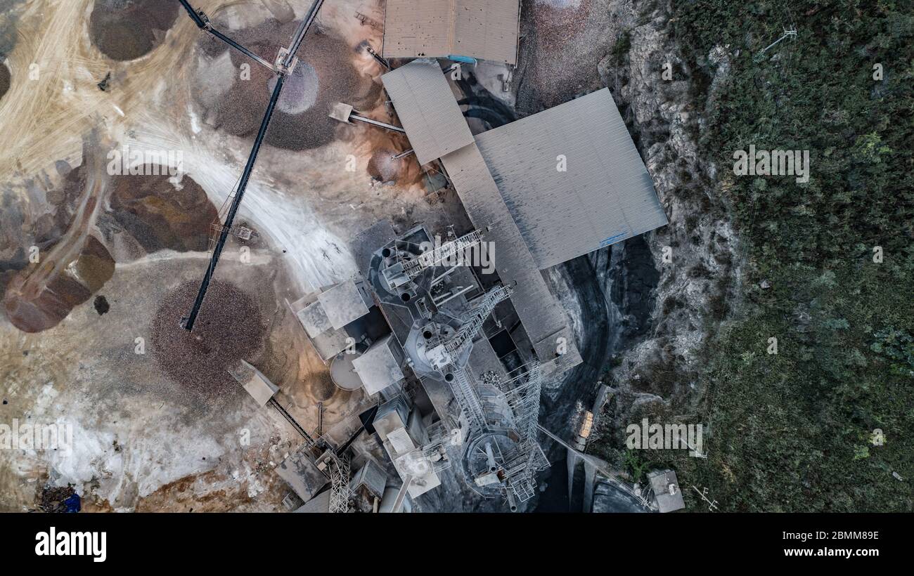 aerial view of construction material factory Stock Photo - Alamy