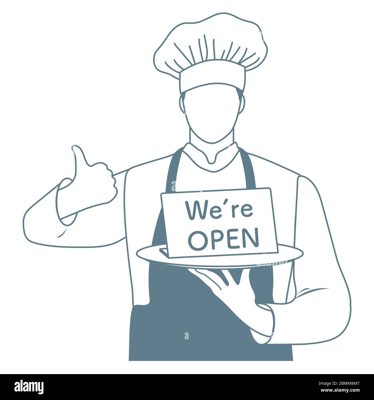 Vector illustration Reopening of cafe, restaurant after COVID-19 ...