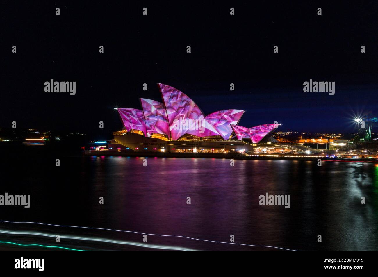 Sydney, Australia - June 03, 2014: Sydney Opera House with laser ...