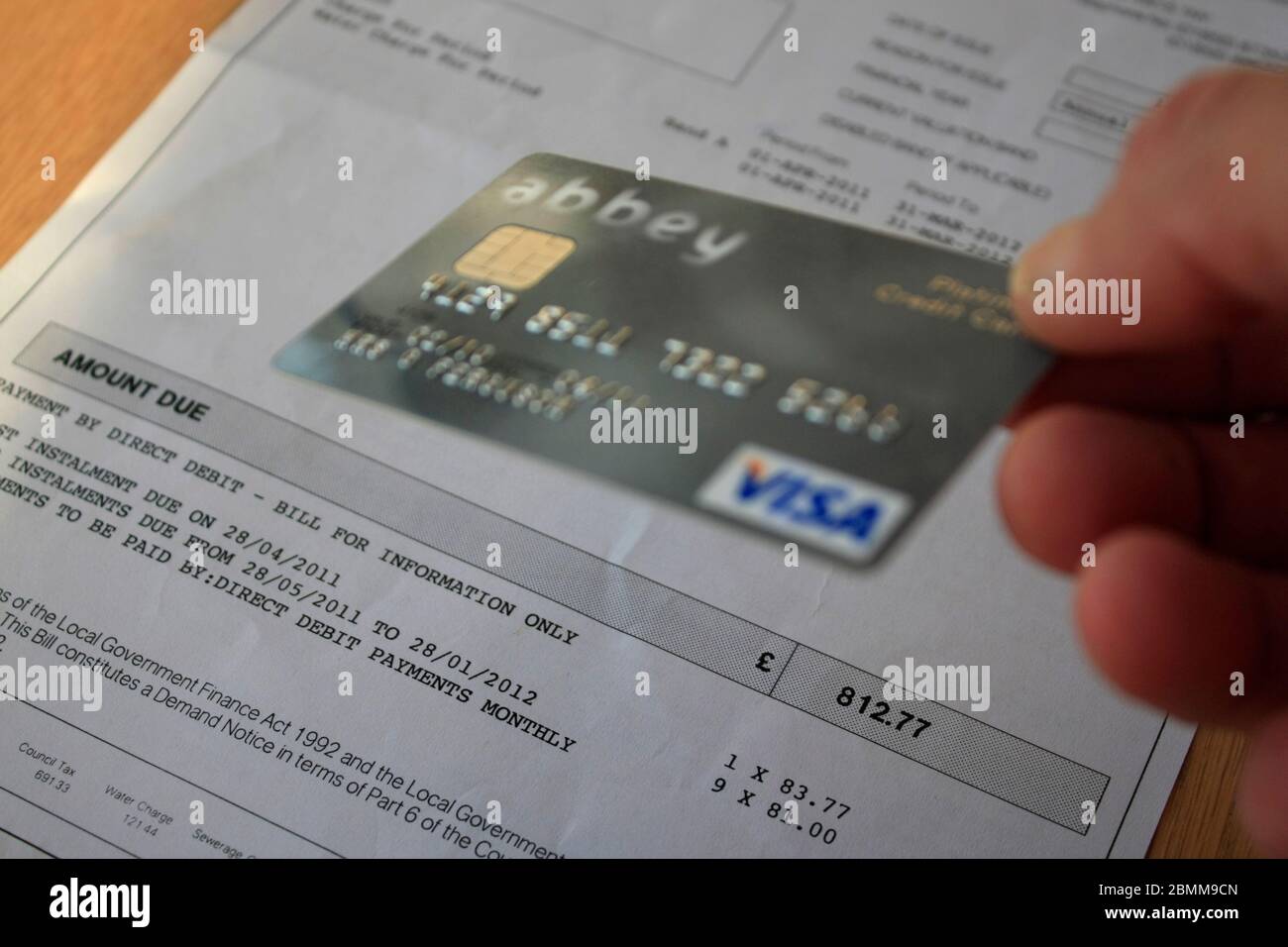 Paying a bill with credit card Stock Photo - Alamy