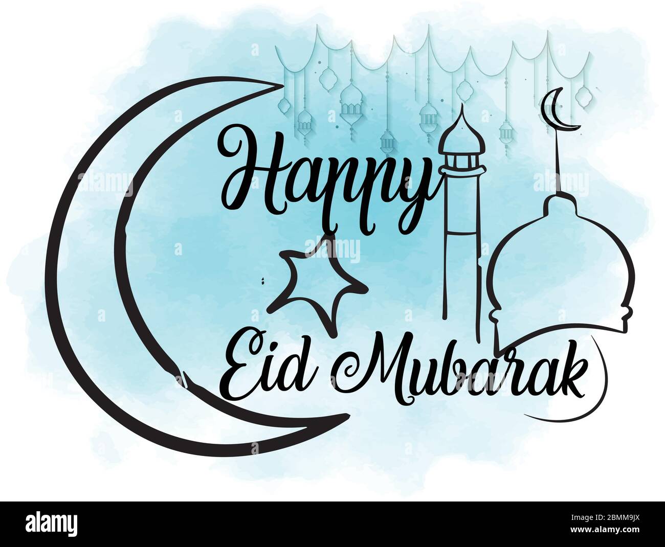Happy Eid Mubarak vector illustrationV Stock Vector Image & Art - Alamy
