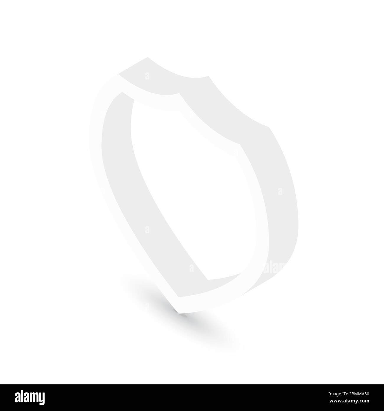White isometric shield on the white background Stock Vector Image & Art ...