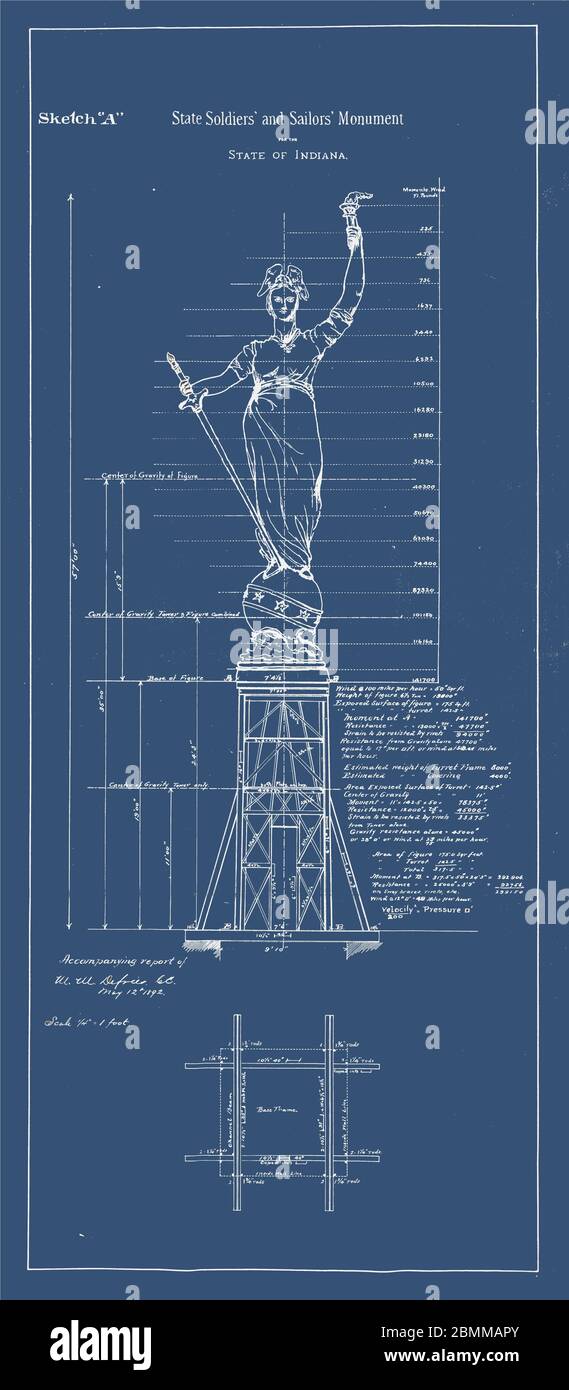 Lady Victory blueprint from Indianapolis Soldiers' & Sailors' Monument ...