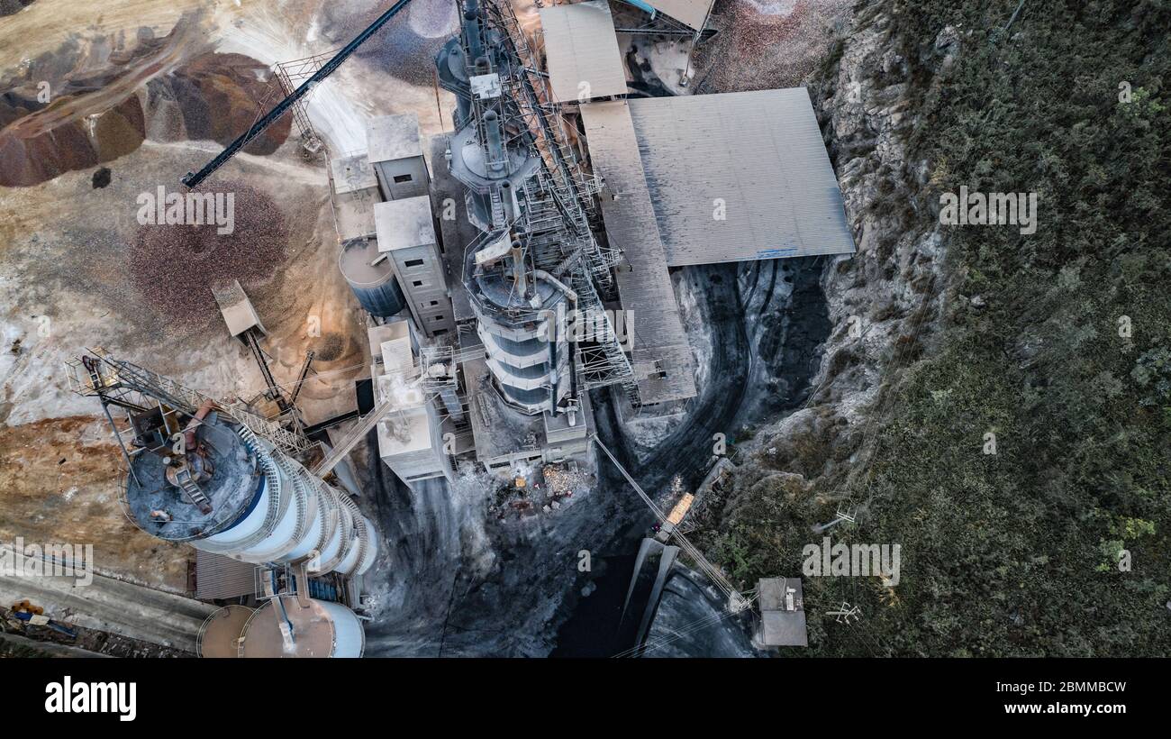 aerial view of construction material factory Stock Photo - Alamy