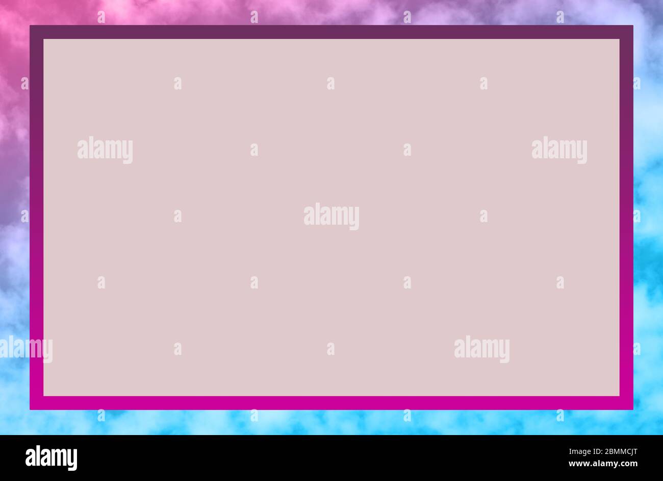 Horizontal Empty Blank Purple Frame Box On Colorful Cloud Gradient ...