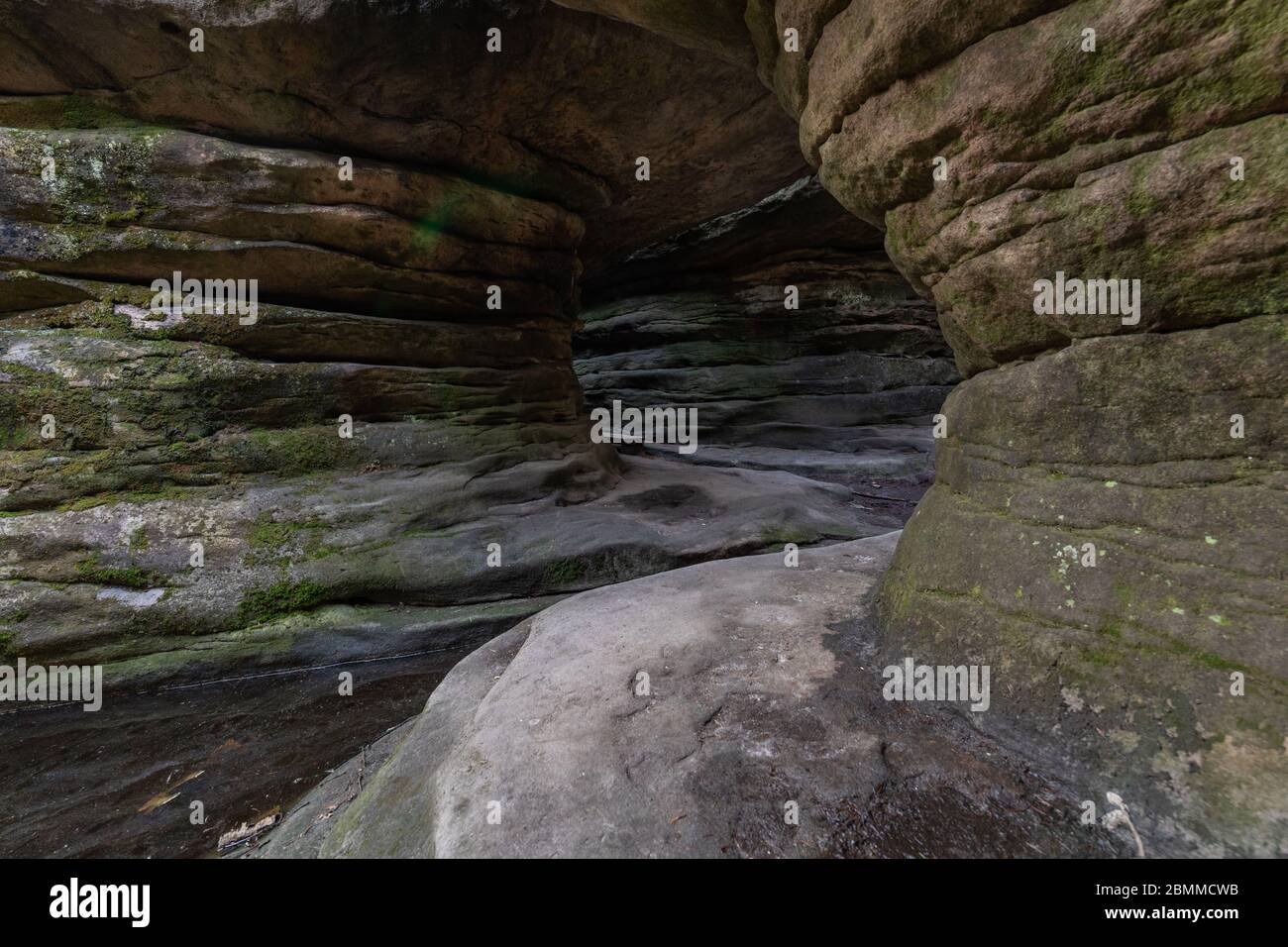Stolowe Mountains National Park. Wooden boardwalk in Rock Labyrinth ...