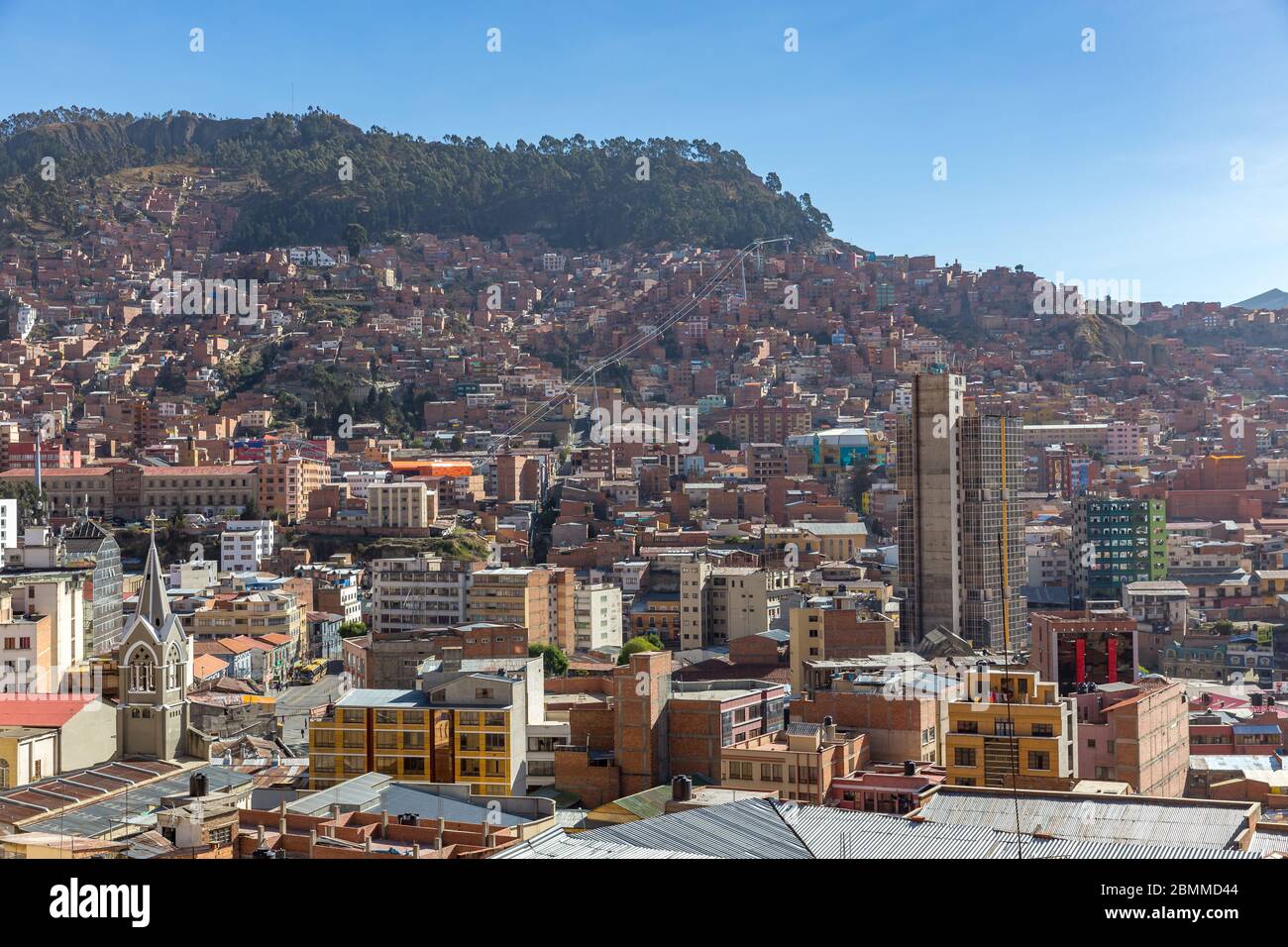 Panoramic view of La Paz, in Bolivia. La Paz is the highest capital in ...