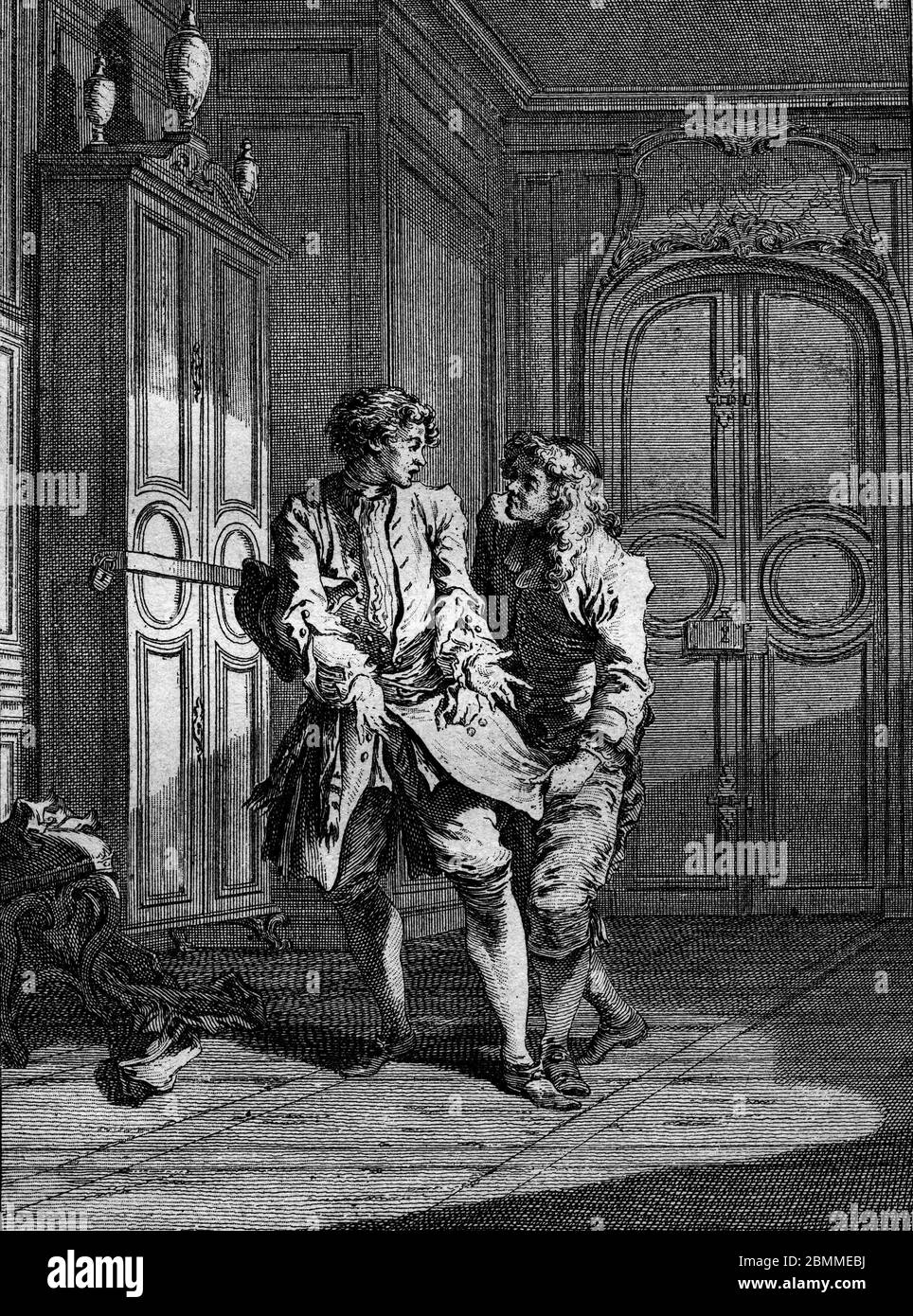 "L'avare" Harpagon Gravure tiree de "Oeuvres" de Jean-Baptiste Poquelin ...