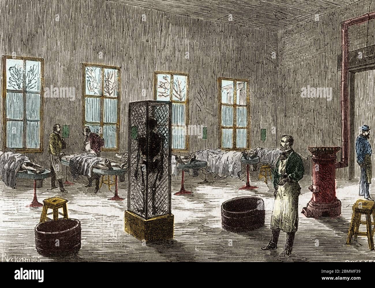 Vue de la salle de dissection de l'Amphitheatre d'anatomie de Clamart ...