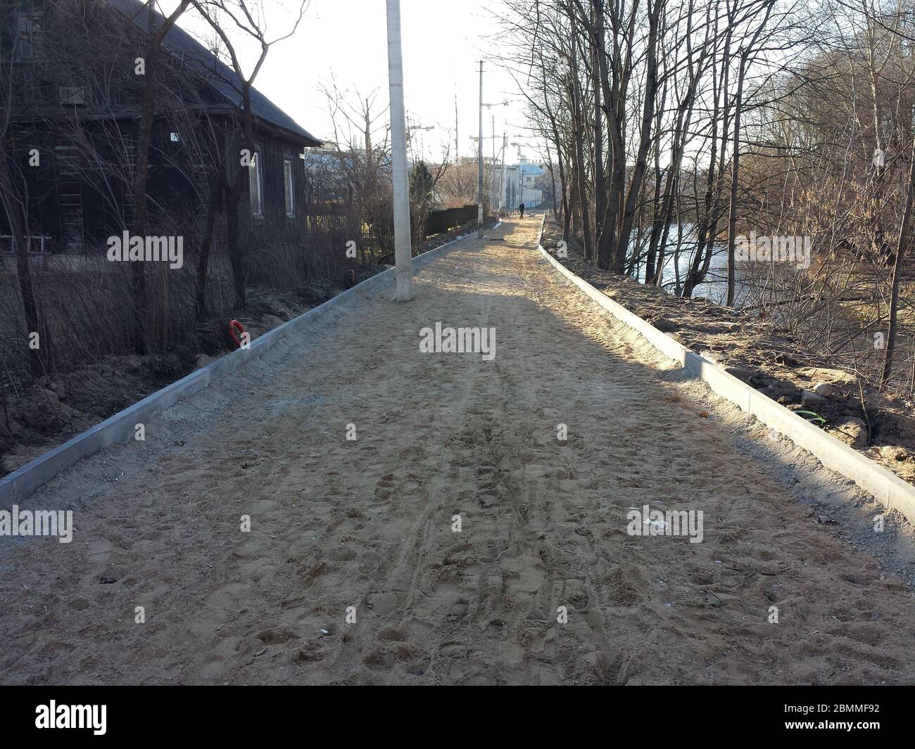 New pedestrian path under construction Stock Photo - Alamy