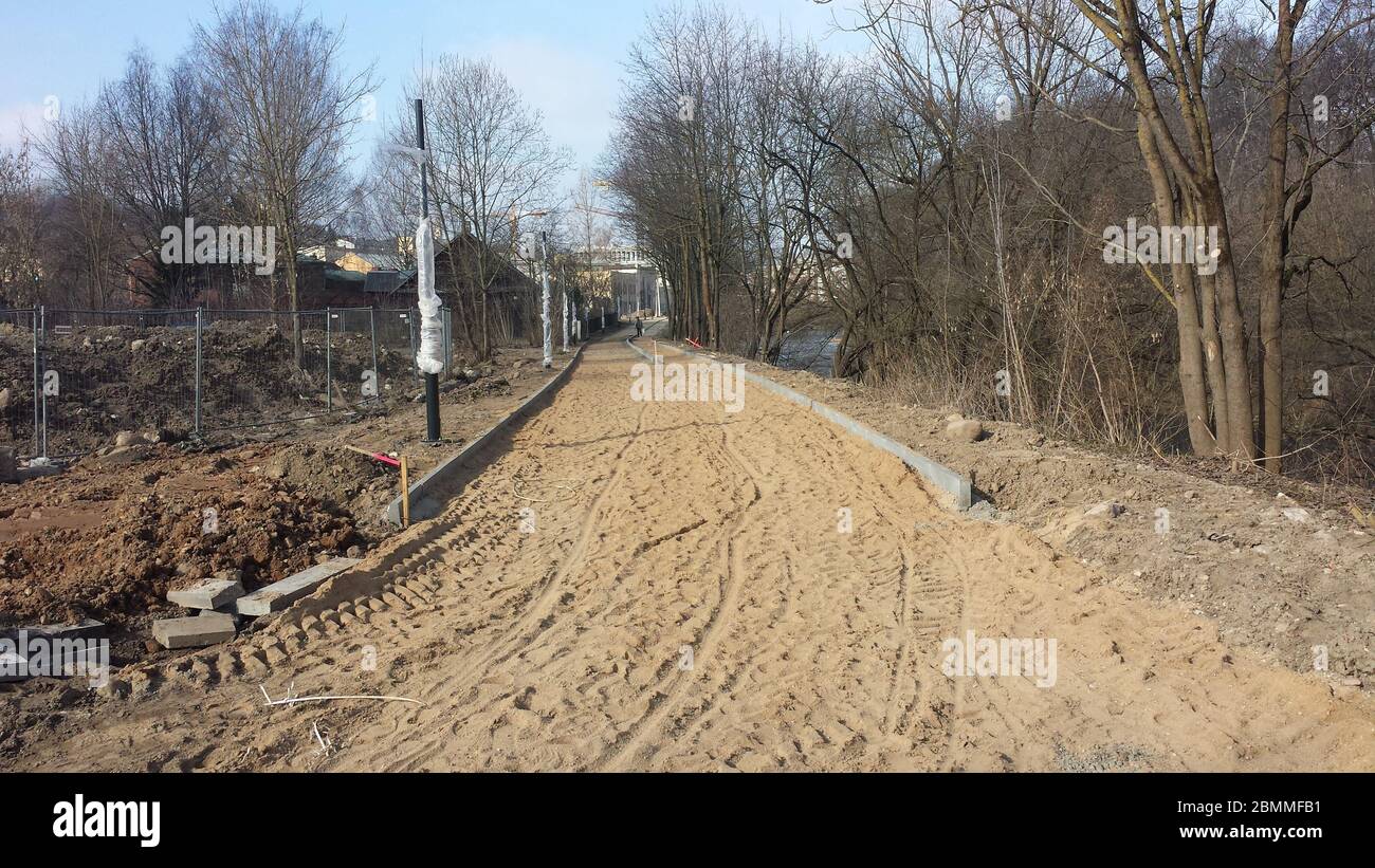 New pedestrian path under construction Stock Photo - Alamy