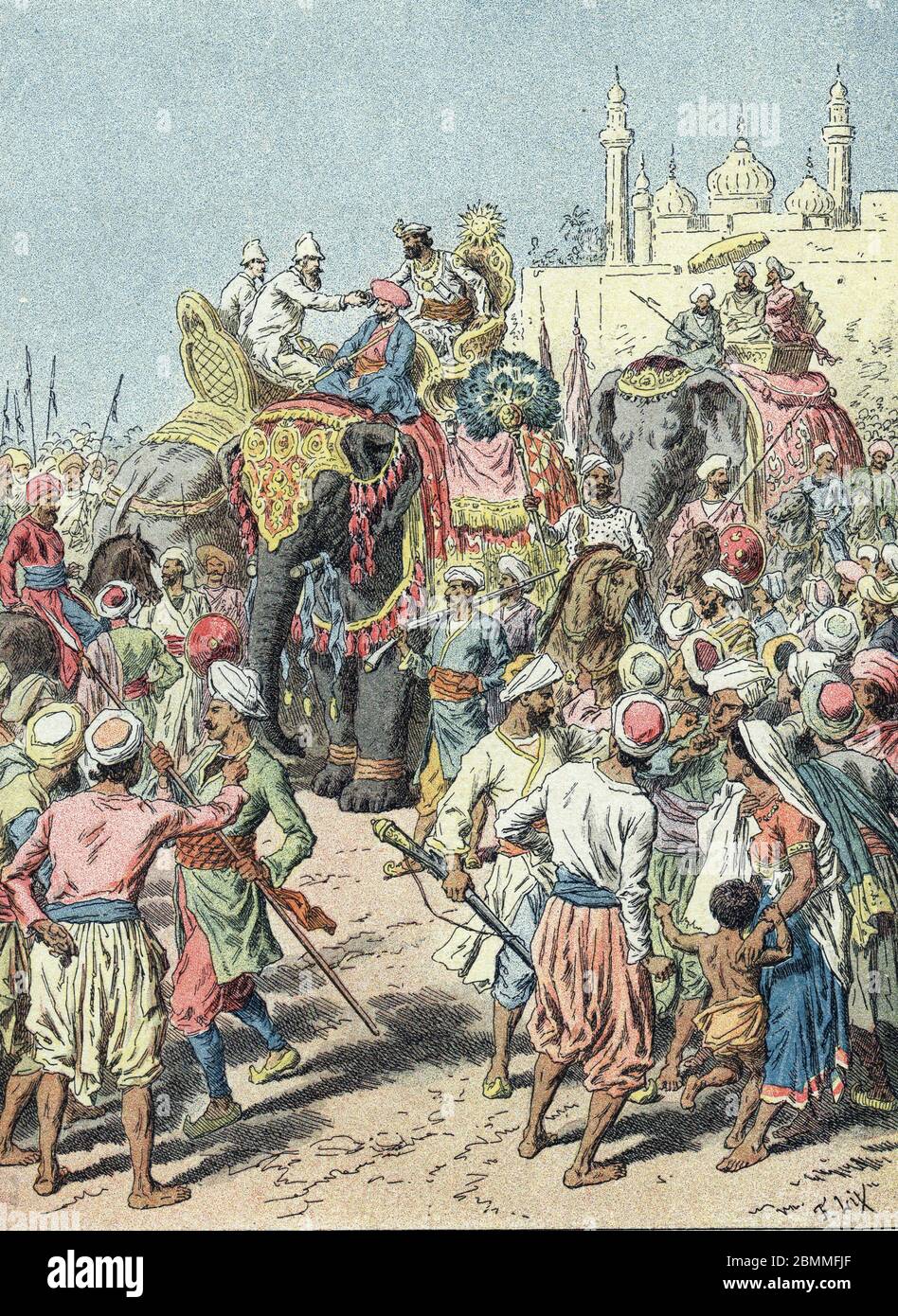 "Un raja (rajah ou radjah) recevant des voyageurs europeens (colons ...