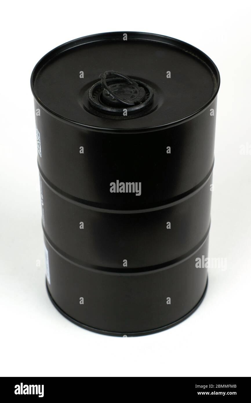 black iron barrel isolated on white background Stock Photo - Alamy