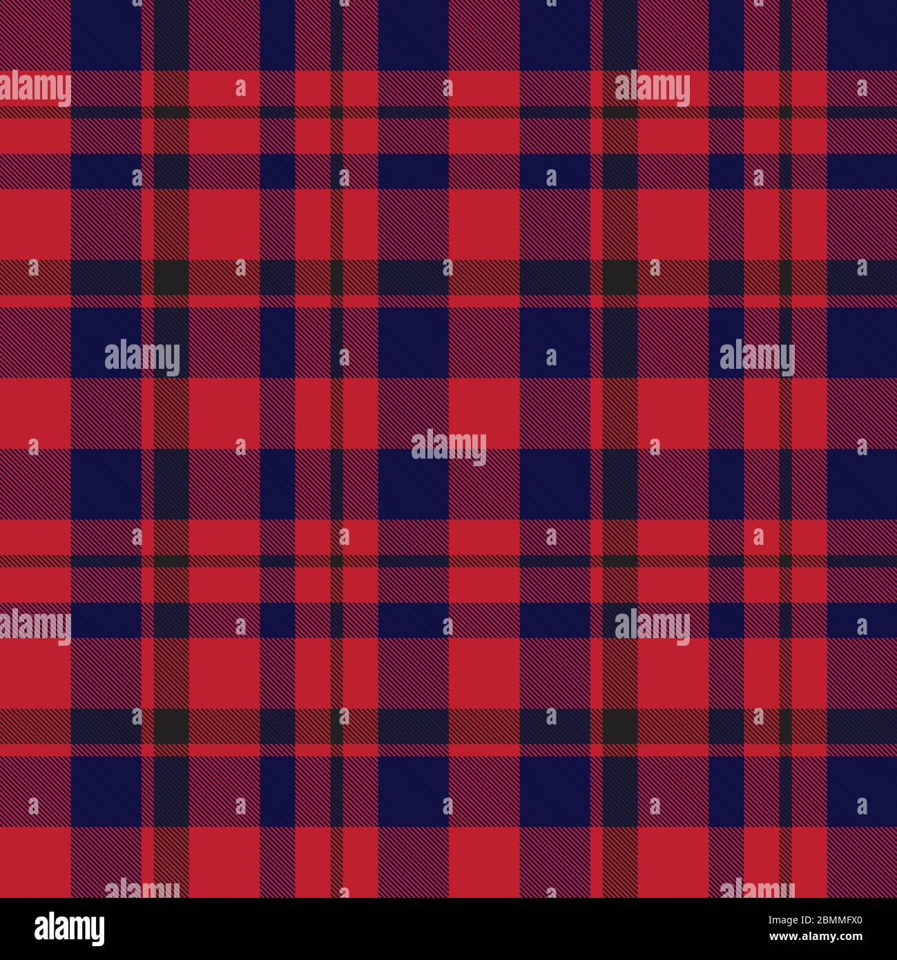 Red and navy plaid, checkered, tartan seamless pattern suitable for ...