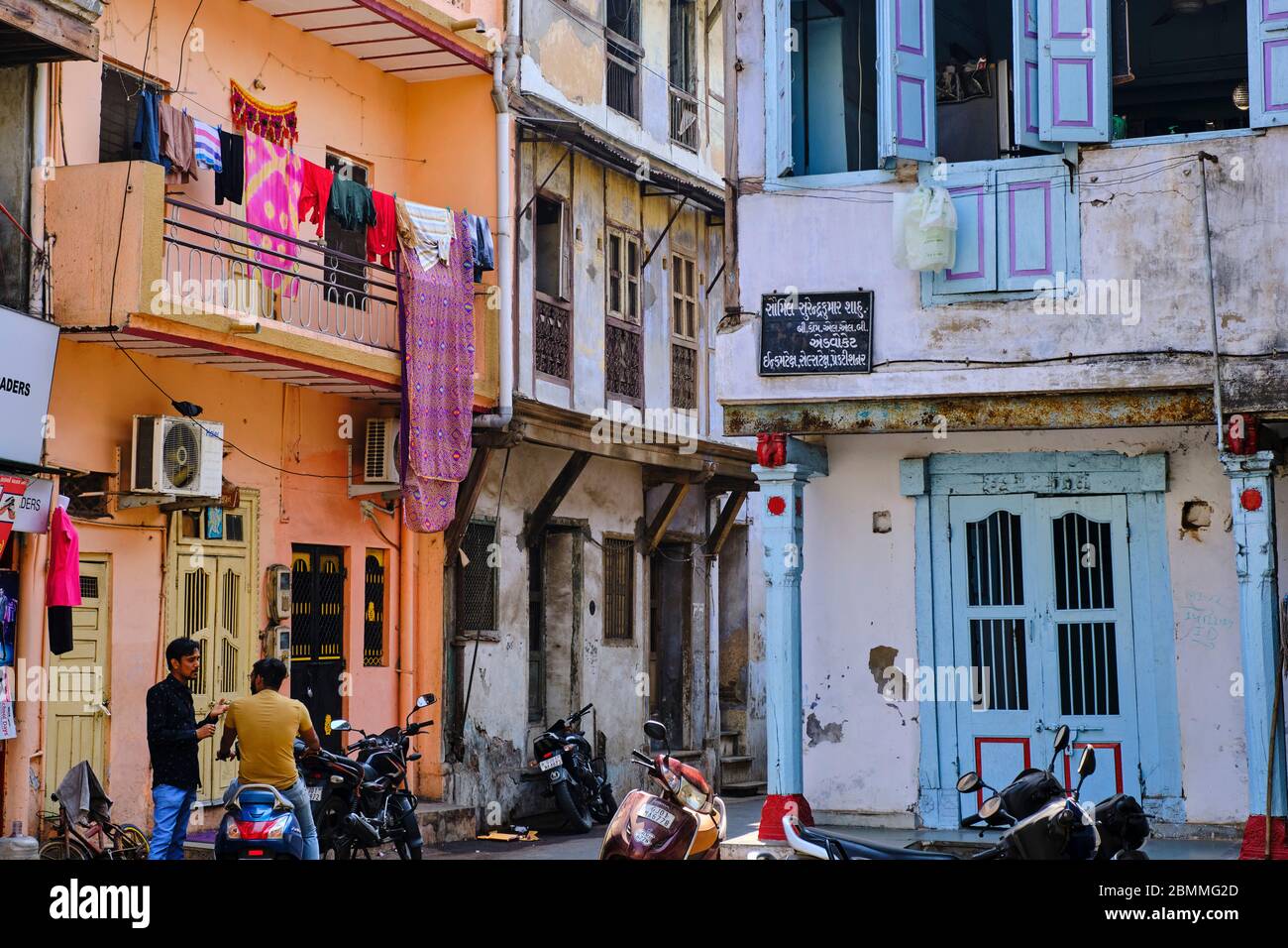 India, Gujarat, Ahmedabad, Unesco World Heritage city, old city with ...