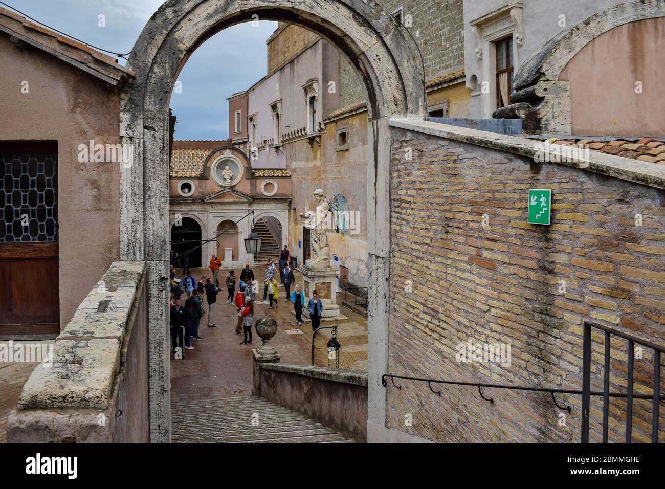 Statue of Saint Michael Archangel seen from distance, Sant' Angelo ...