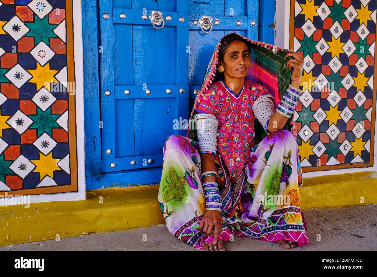 India, Gujarat, Kutch, Hodka village, Meghwal ethnic group Stock Photo ...