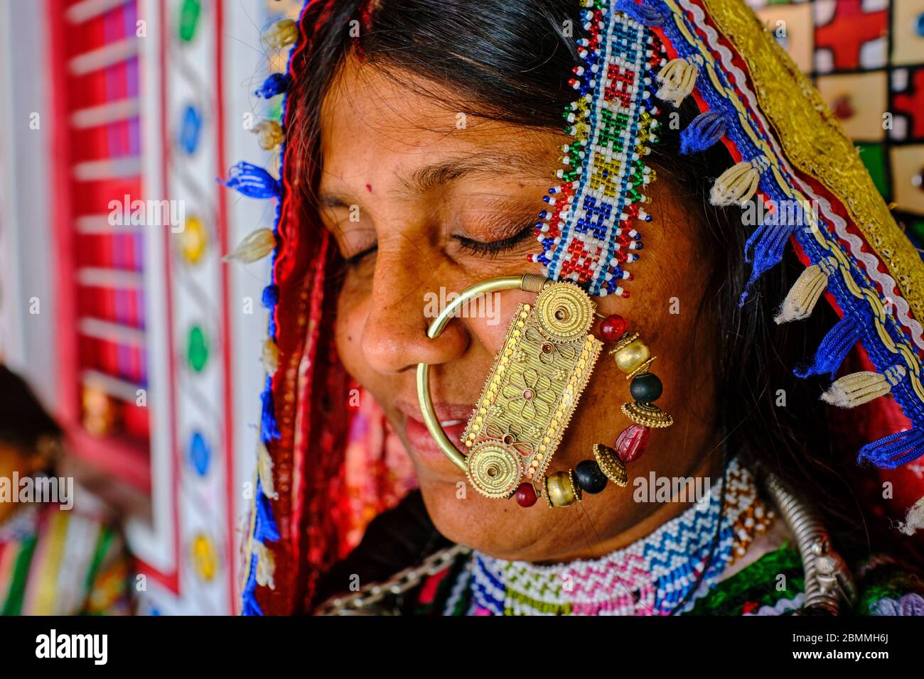 India, Gujarat, Kutch, Hodka village, Meghwal ethnic group Stock Photo ...