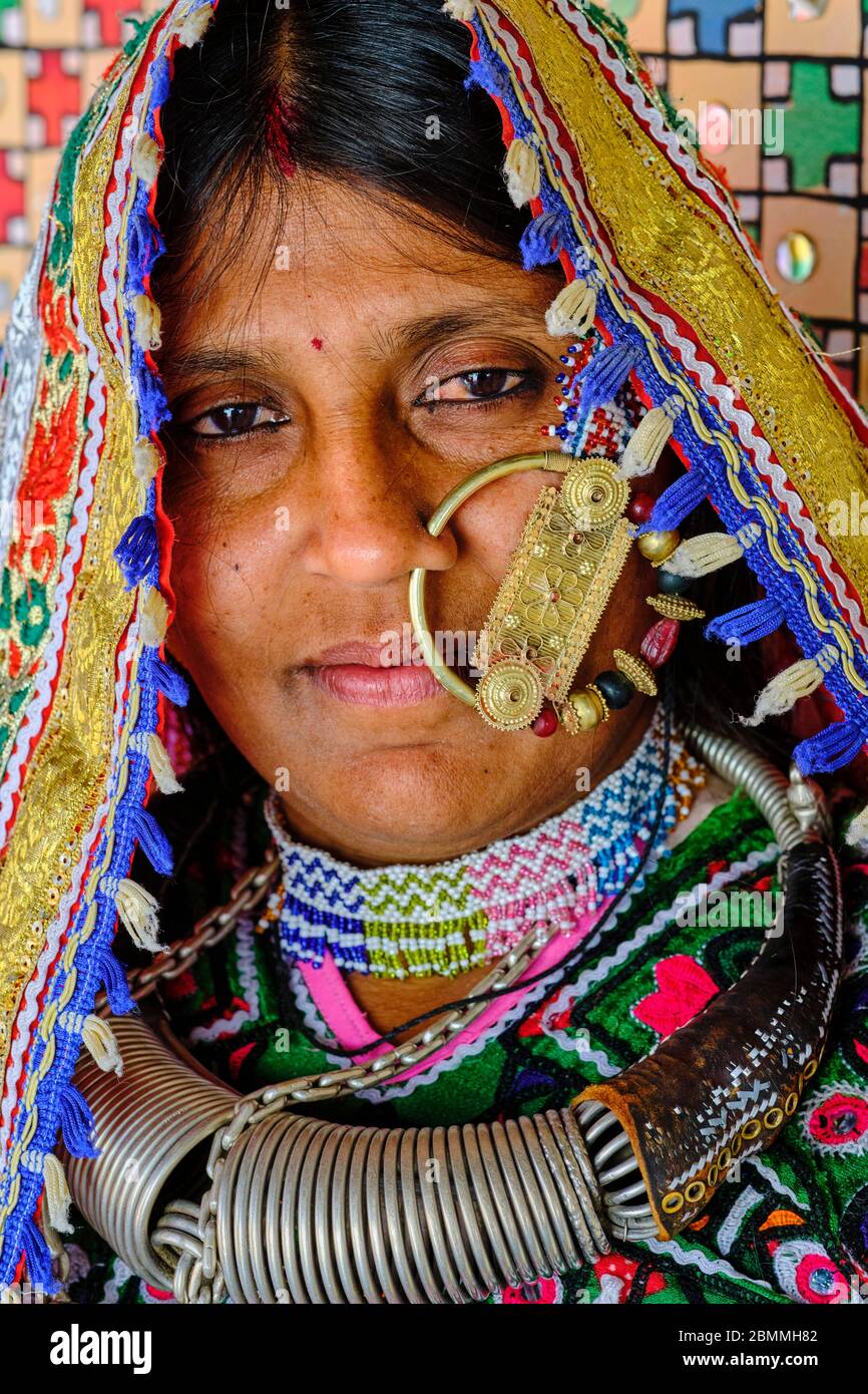 India, Gujarat, Kutch, Hodka village, Meghwal ethnic group Stock Photo ...