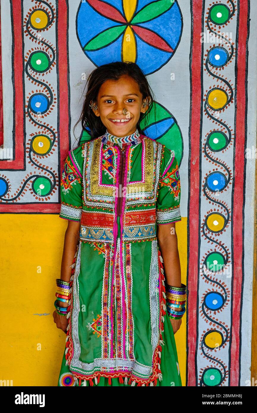 India, Gujarat, Kutch, Hodka village, Meghwal ethnic group Stock Photo ...