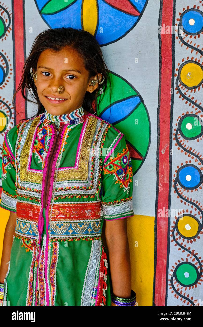 India, Gujarat, Kutch, Hodka village, Meghwal ethnic group Stock Photo ...