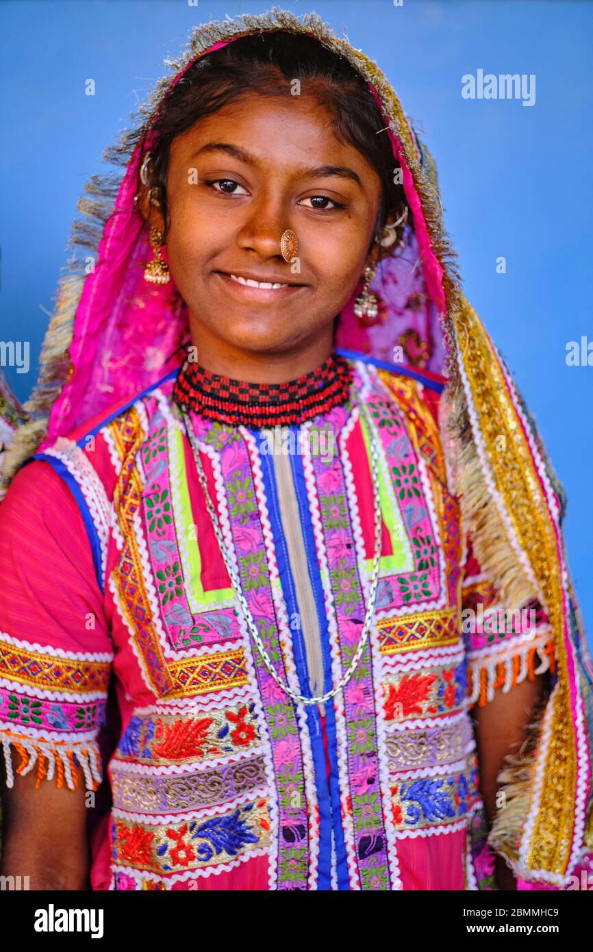 India, Gujarat, Kutch, Hodka village, Meghwal ethnic group Stock Photo ...