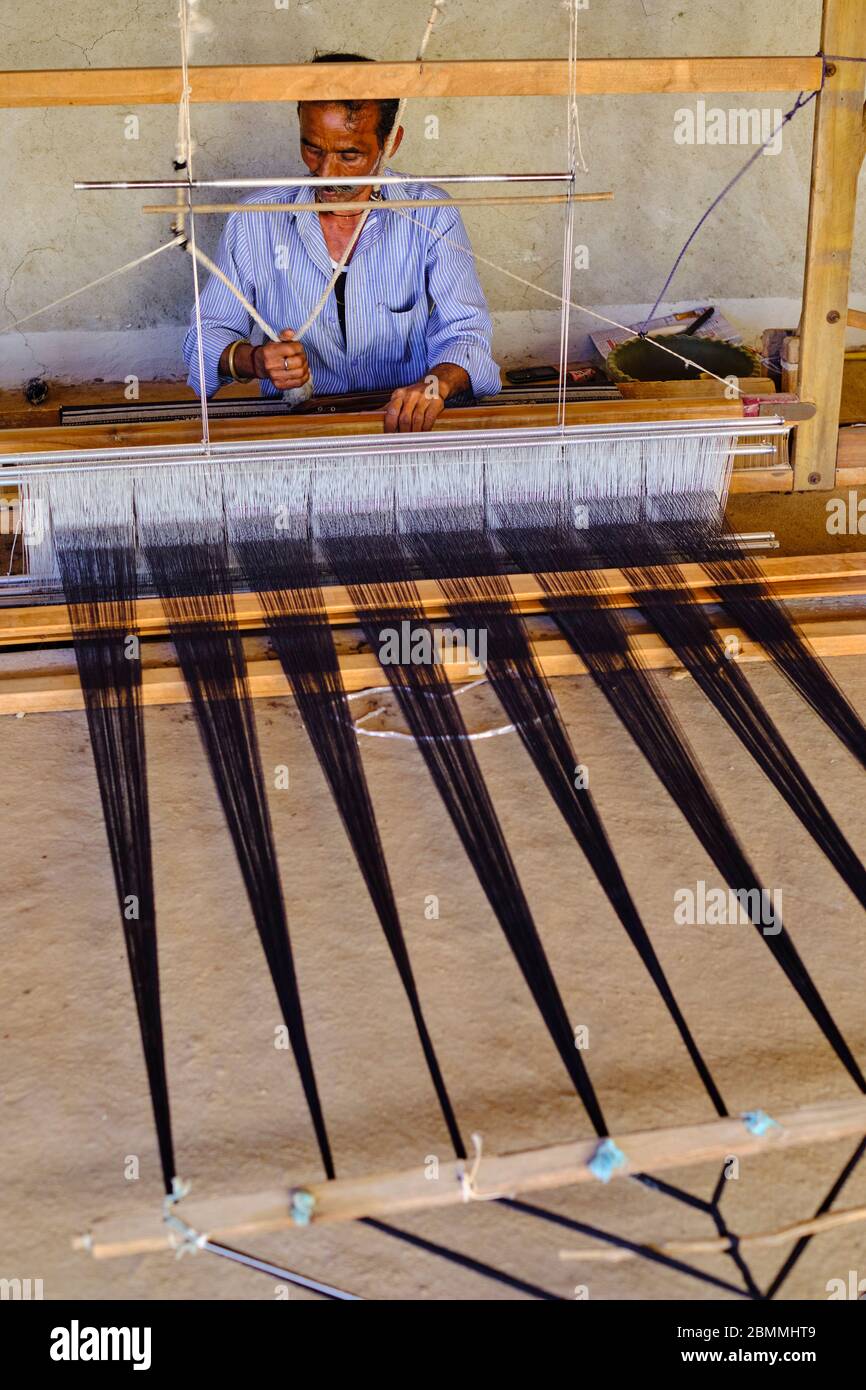 India, Gujarat, Kutch, Bhuj, textile village of Bhujodi, textile ...