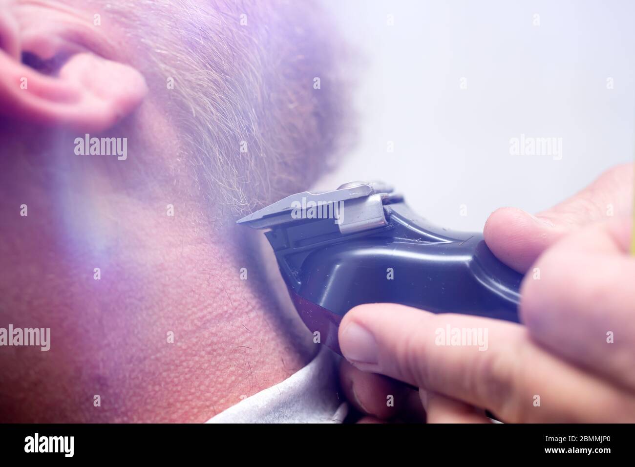 Beard styling and cut. Close up cropped photo of a styling of a beard ...