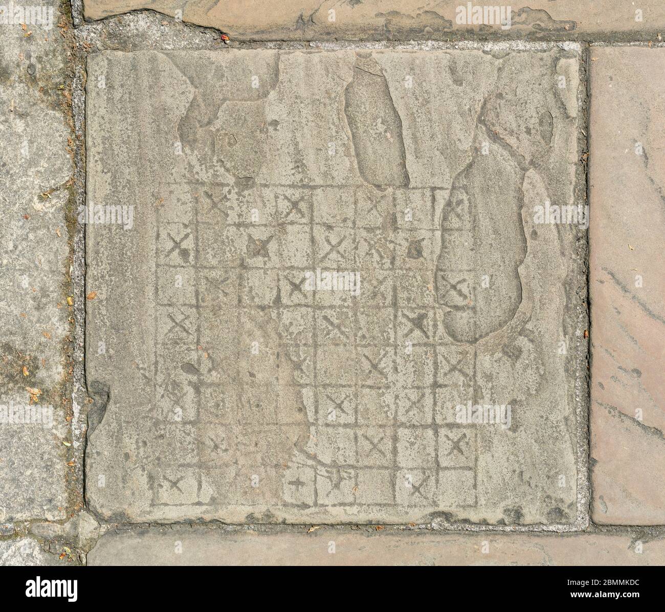 Stone Markings on York Wall Trail Stock Photo - Alamy