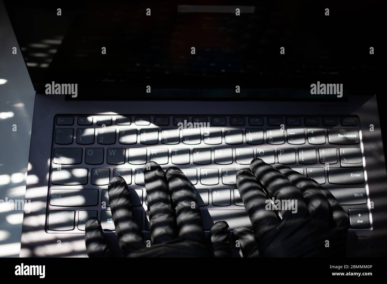 Hacker computer gloves keyboard hi-res stock photography and images - Alamy