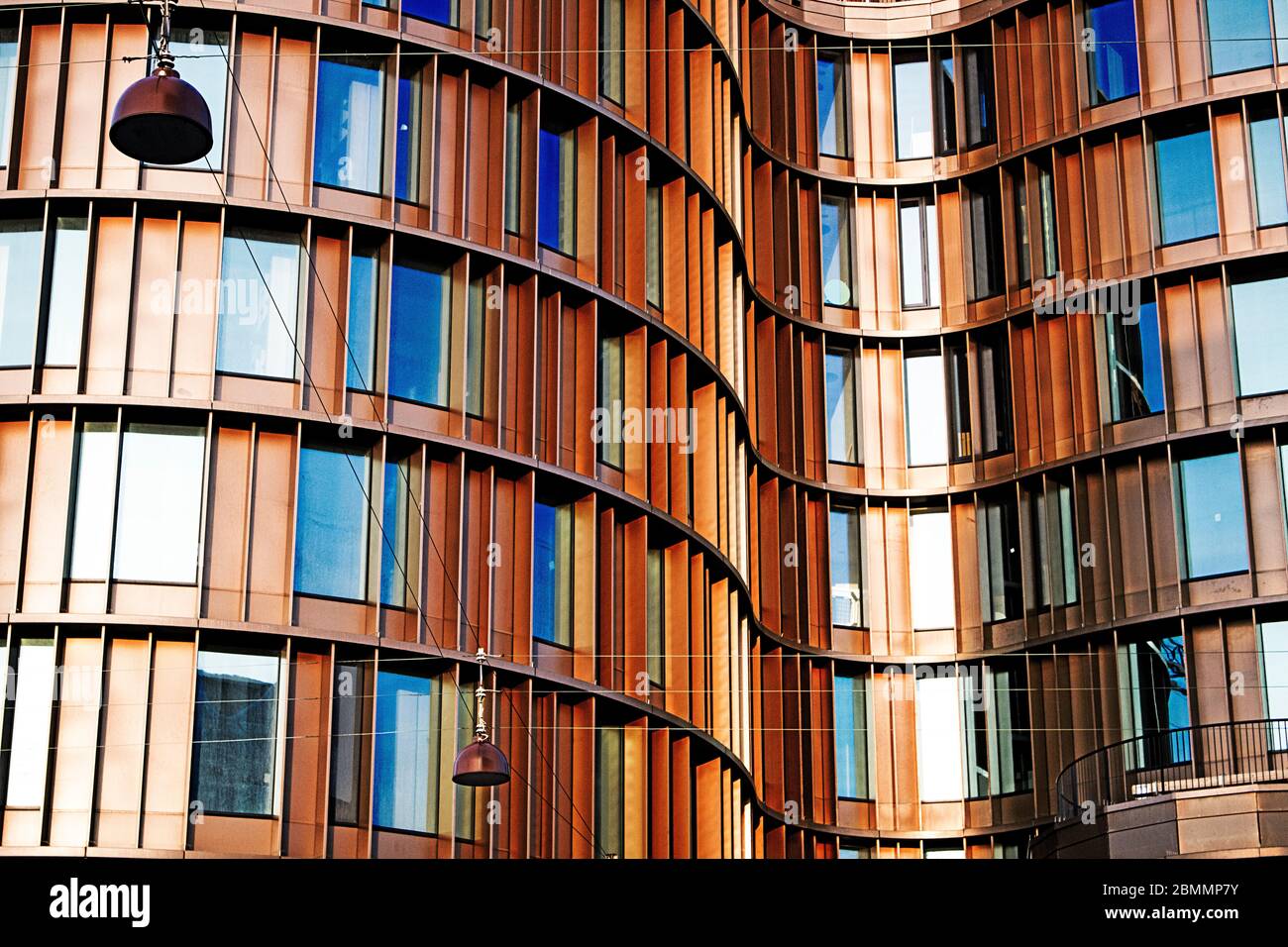 Curved facade in modern building in Copenhagen Stock Photo - Alamy