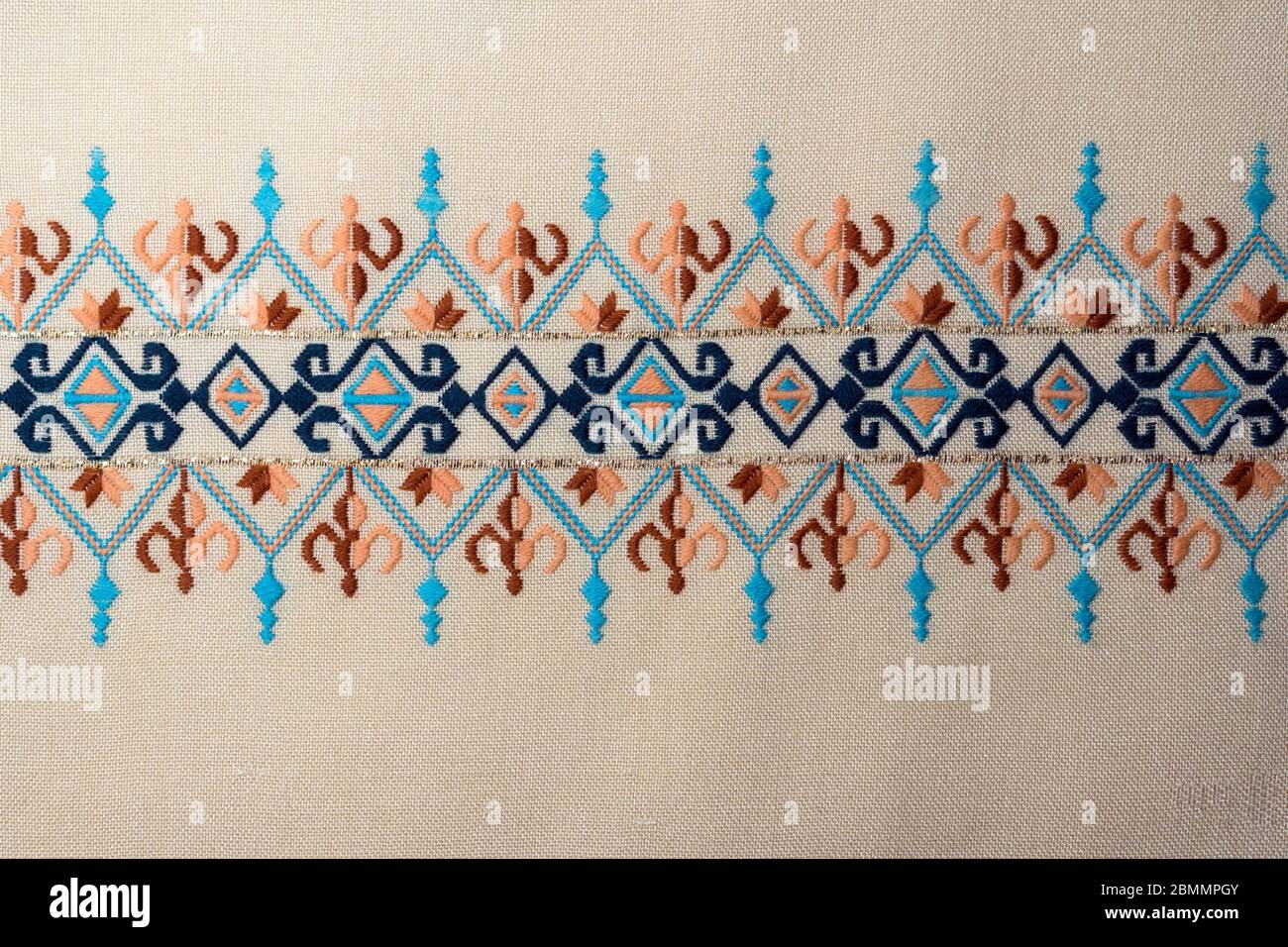 Vintage handmade colorful embroidery traditional geometric turkish ...