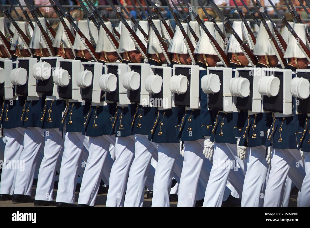 Members of the Chilean Army march past during the annual military ...