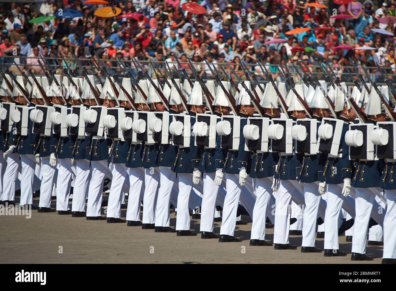 Members of the Chilean Army march past during the annual military ...