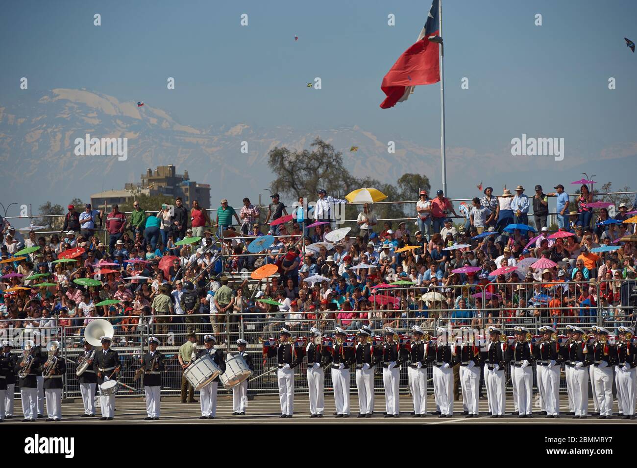 Members of the Armada de Chile march past during the annual military ...