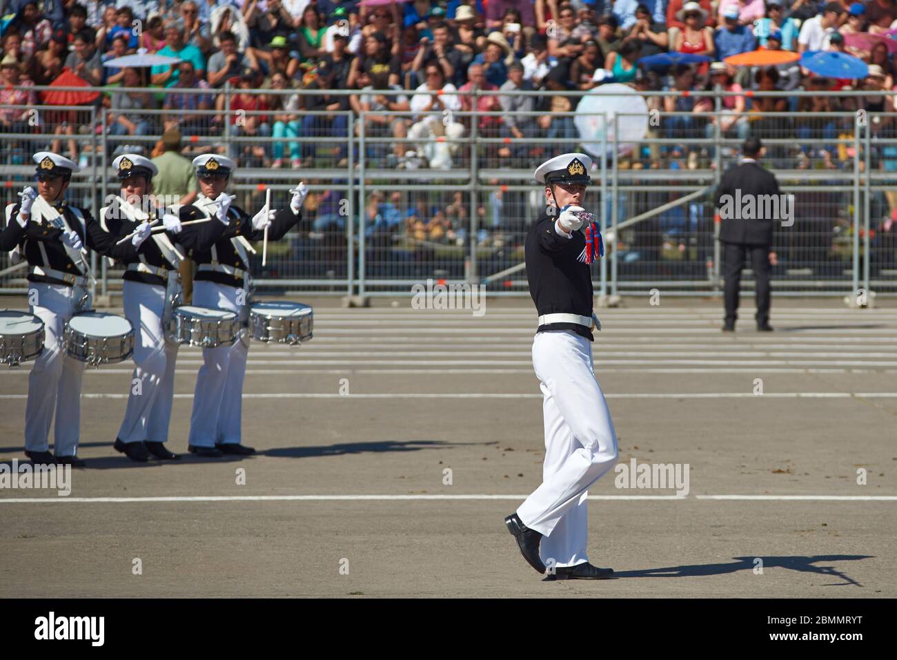 Members of the Armada de Chile march past during the annual military ...