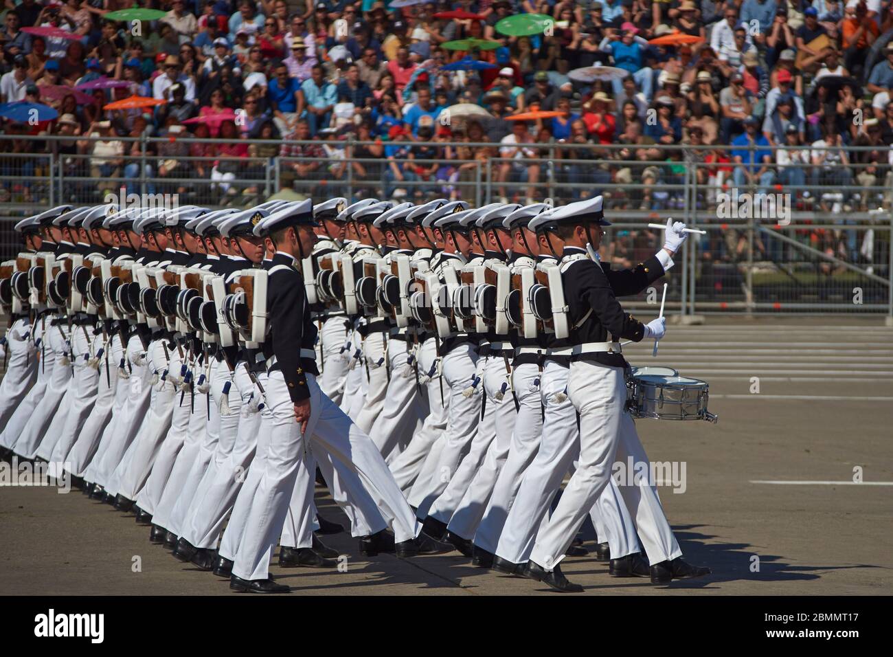 Members of the Armada de Chile march past during the annual military ...