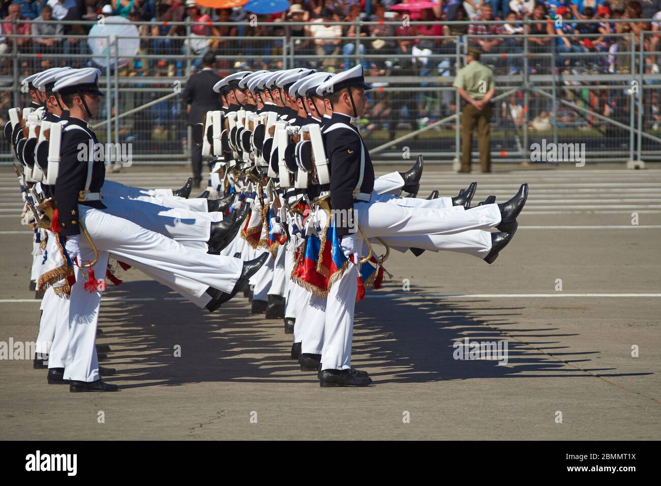 Members of the Armada de Chile march past during the annual military ...