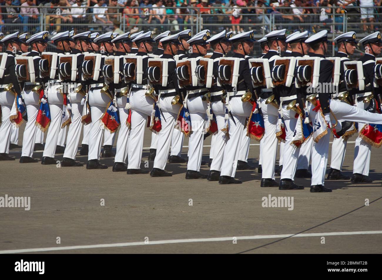 Members of the Armada de Chile march past during the annual military ...
