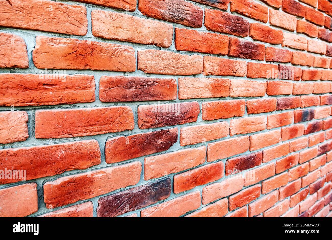 Old weathered red brick wall as background. Bricks masonry with seams ...