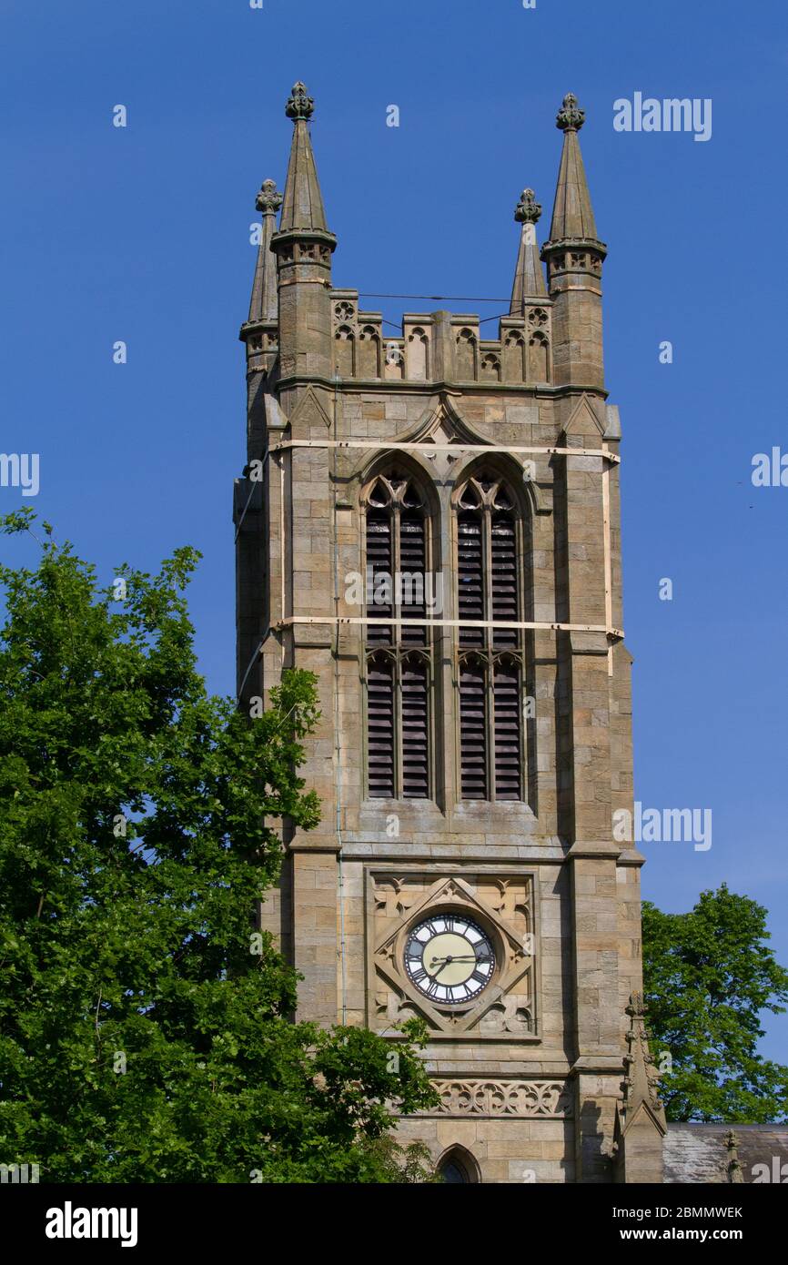 Clock tower, Holy Trinity Church. Wordsley, West Midlands Stock Photo ...