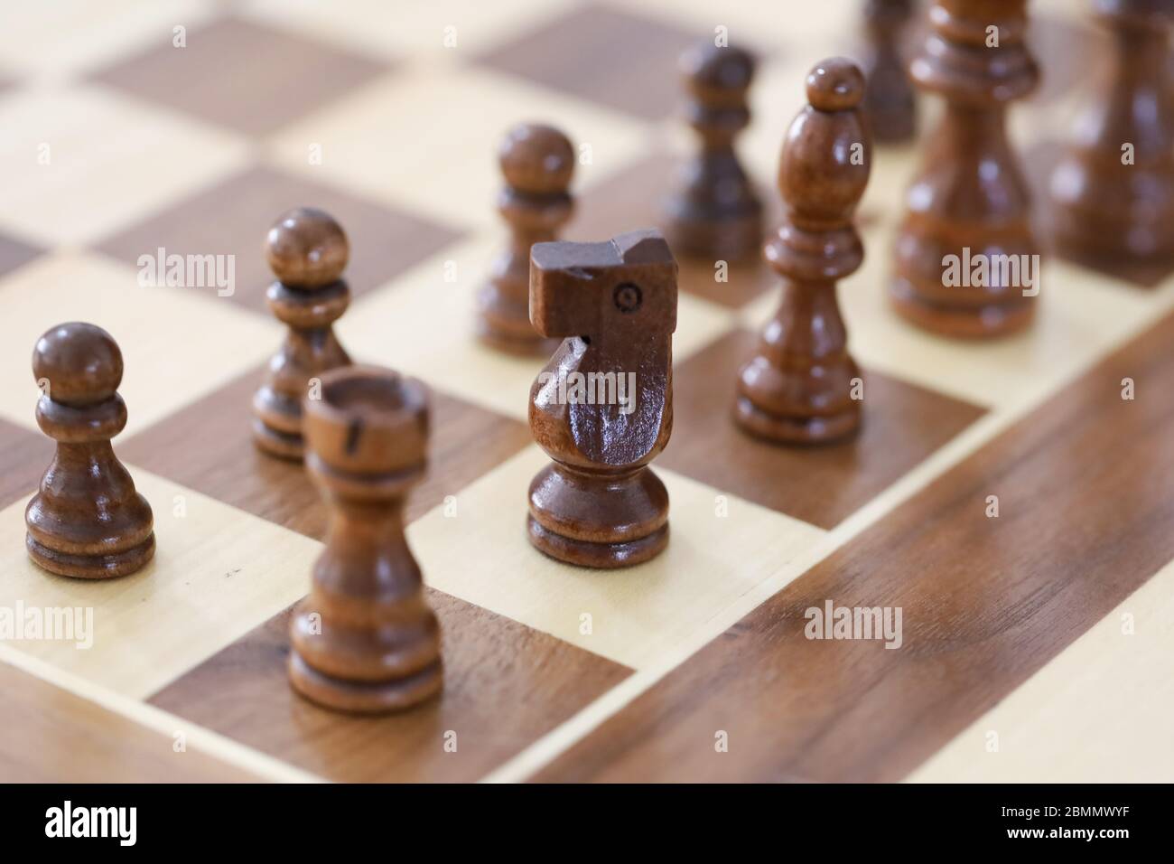 An open chess game on the table Stock Photo - Alamy