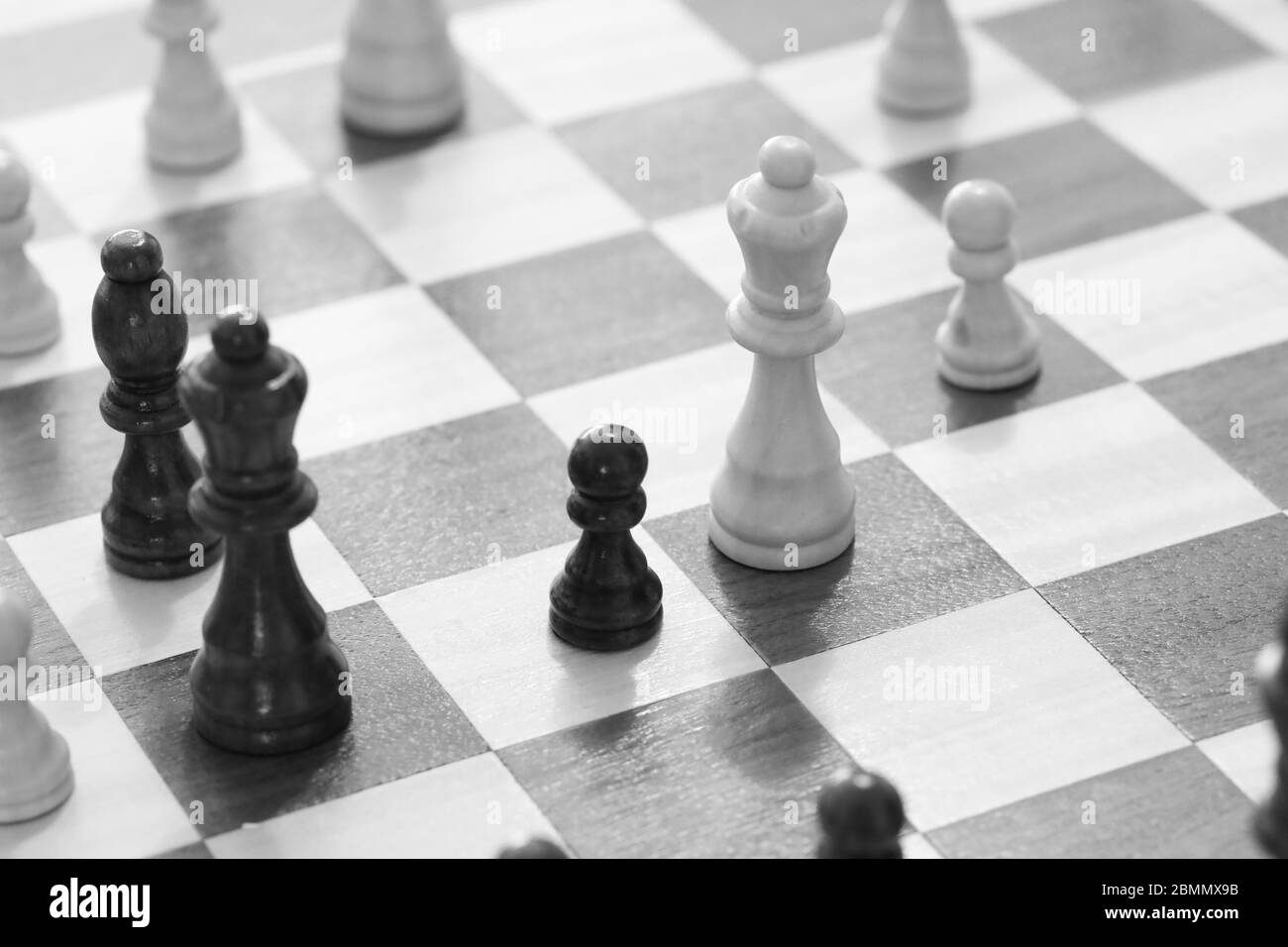 An open chess game on the table Stock Photo - Alamy