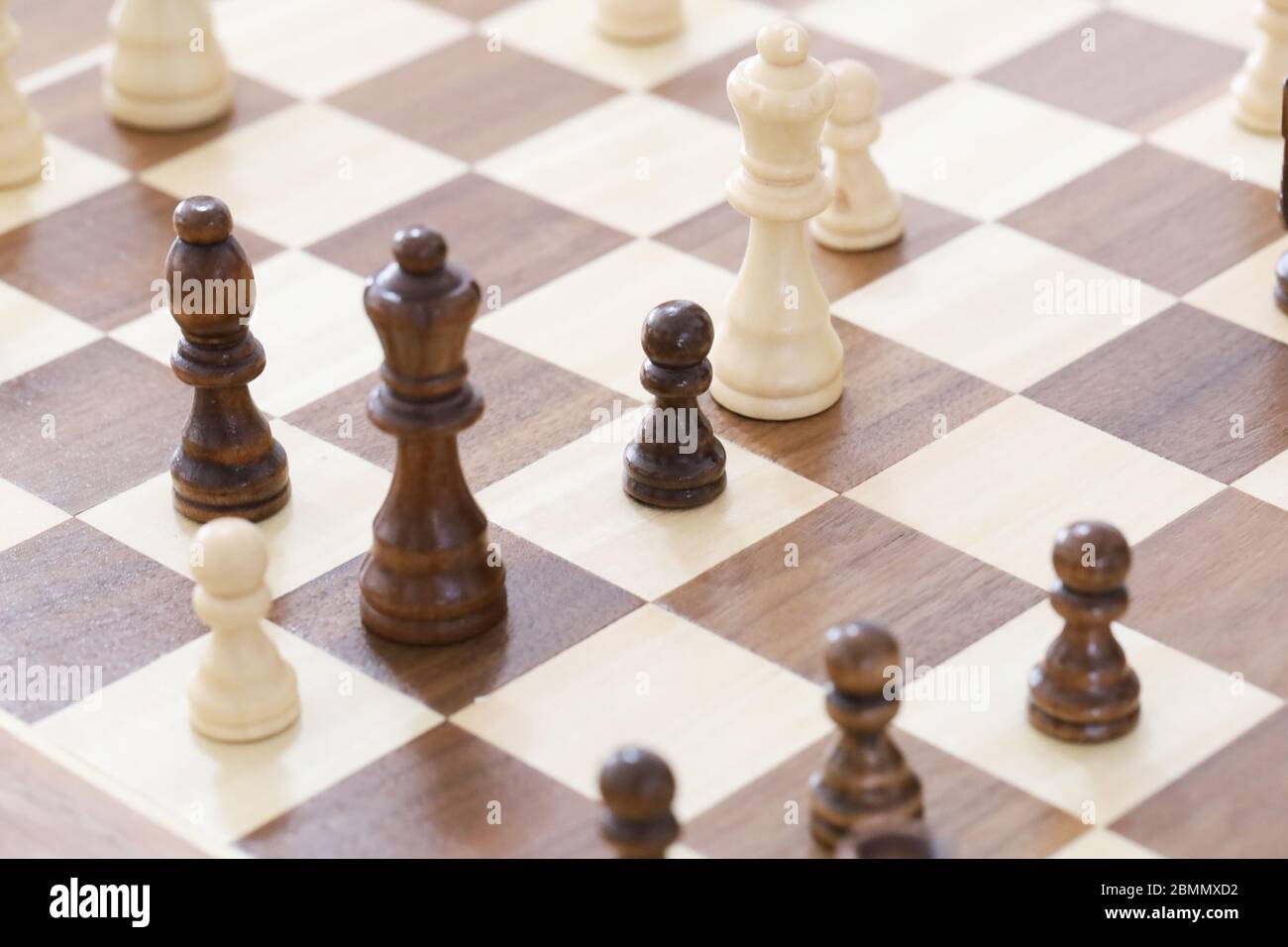 An open chess game on the table Stock Photo - Alamy