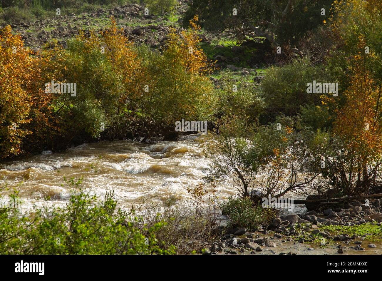 Israel, the Jordan river flows into the Sea of Galilee from the north ...