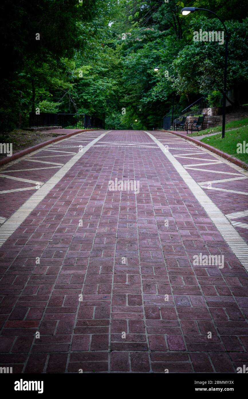 Red Brick Path of Grand Promenade in Hot Springs Stock Photo - Alamy