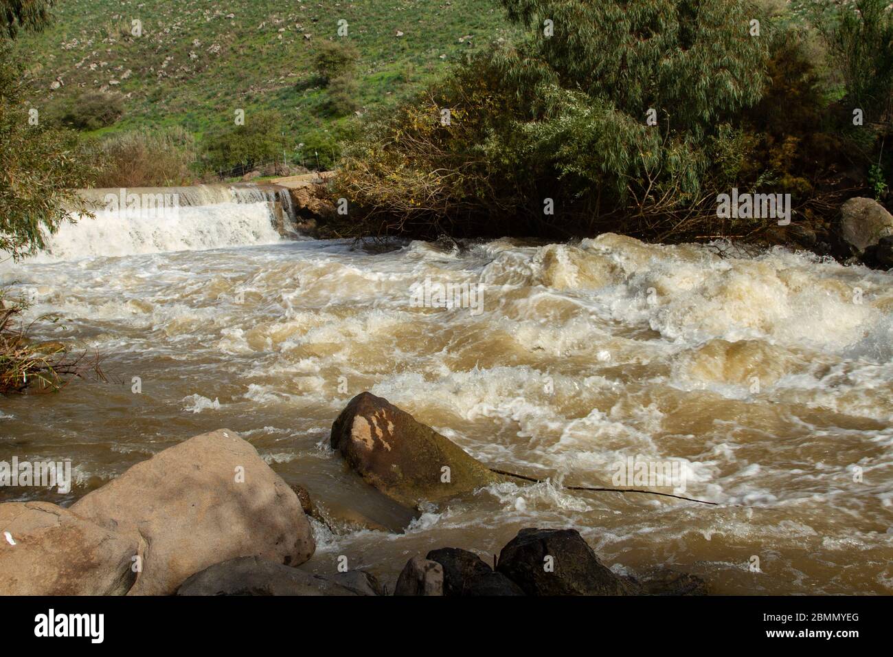 Israel, the Jordan river flows into the Sea of Galilee from the north ...
